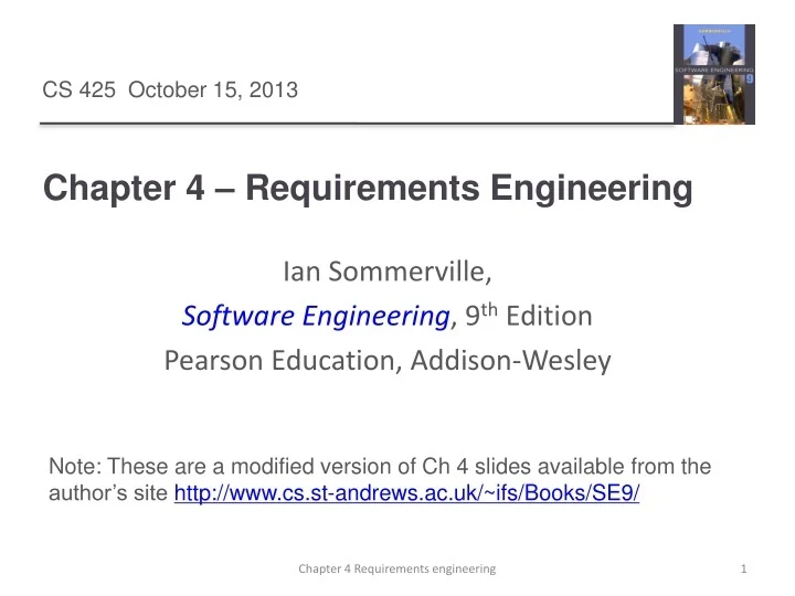 PPT - Chapter 4 – Requirements Engineering PowerPoint Presentation, free download - ID:9718275