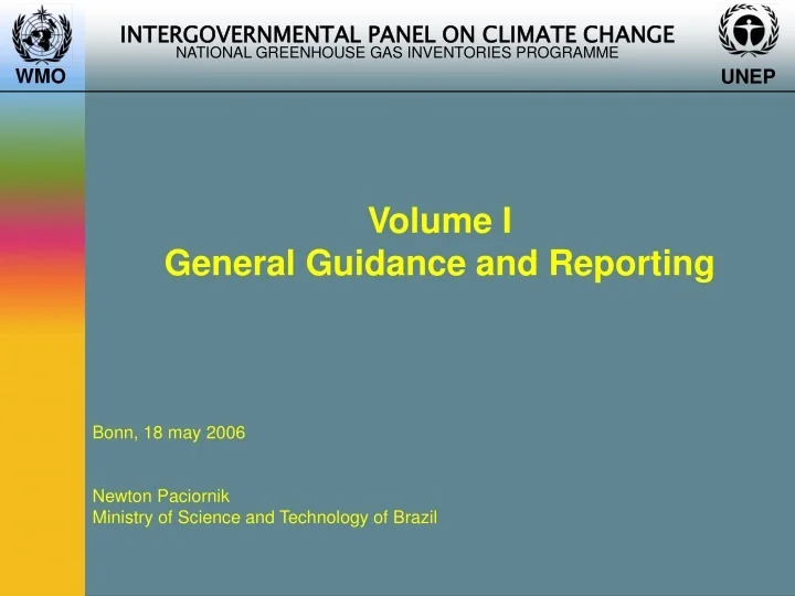 PPT - Volume I General Guidance and Reporting PowerPoint Presentation ...