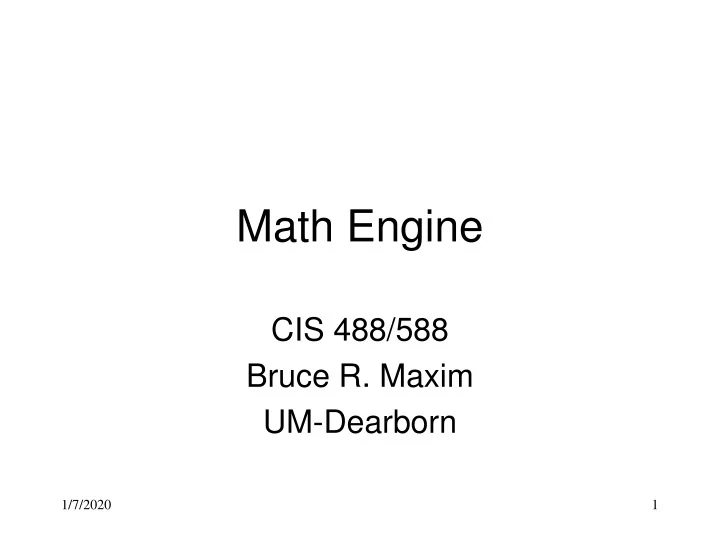 PPT - Math Engine PowerPoint Presentation, free download - ID:9718882