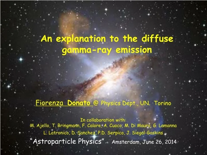 PPT - An explanation to the diffuse gamma- ray emission PowerPoint ...