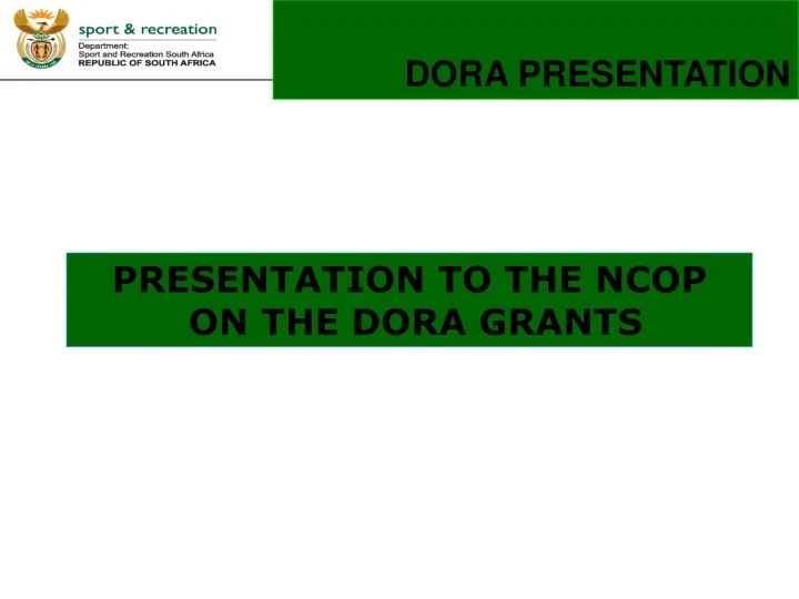 PPT - DORA PRESENTATION PowerPoint Presentation, free download - ID:9719183