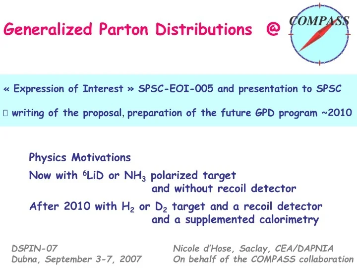 PPT - Generalized Parton Distributions @ PowerPoint Presentation, free ...