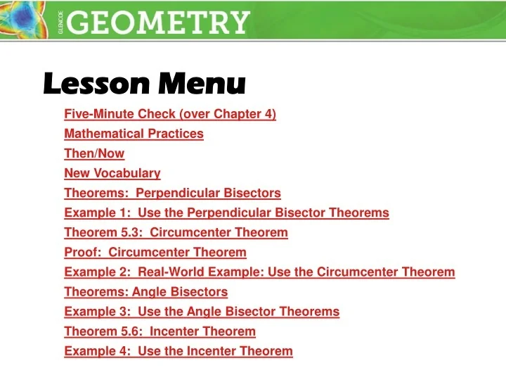 PPT - Lesson Menu PowerPoint Presentation, free download - ID:9721099