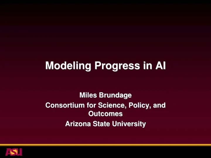PPT - Modeling Progress in AI PowerPoint Presentation, free download ...