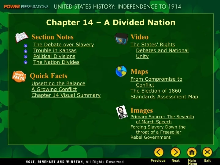 PPT - Chapter 14 – A Divided Nation PowerPoint Presentation, free ...