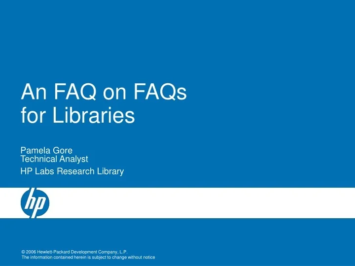PPT - An FAQ on FAQs for Libraries PowerPoint Presentation, free ...