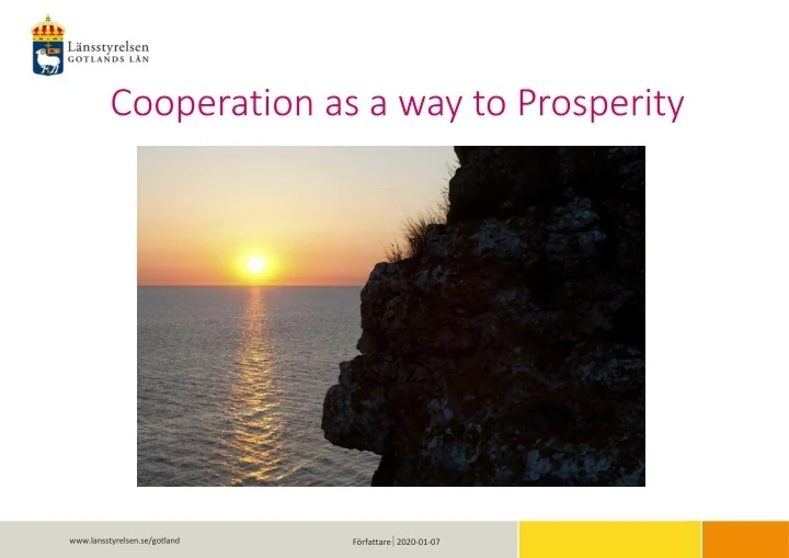 PPT - Cooperation as a way to Prosperity PowerPoint Presentation, free ...