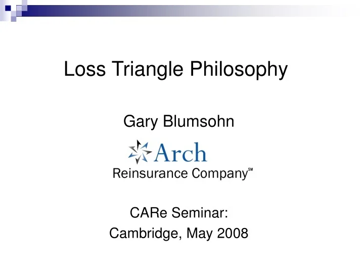 PPT - Loss Triangle Philosophy PowerPoint Presentation, free download ...