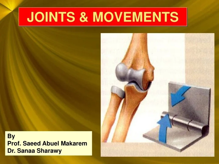 PPT - JOINTS & MOVEMENTS PowerPoint Presentation, free download - ID ...