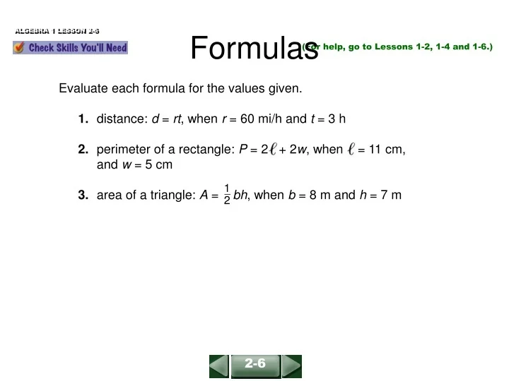 PPT - Formulas PowerPoint Presentation, free download - ID:9724709