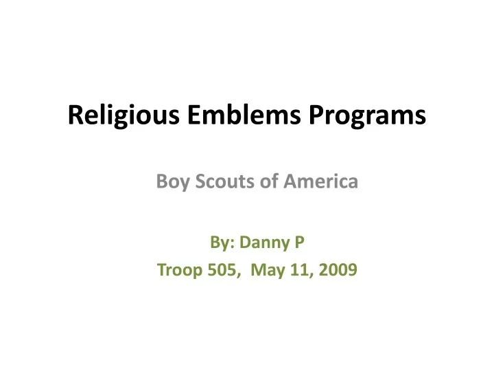 PPT - Religious Emblems Programs PowerPoint Presentation, free download ...