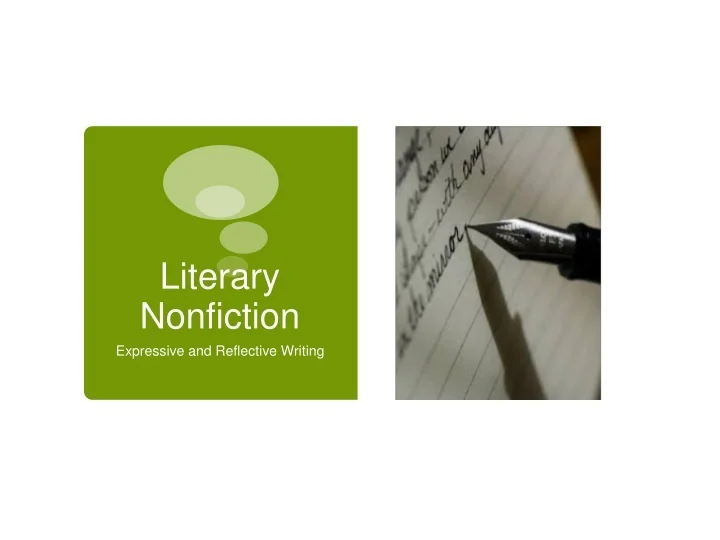 PPT - Literary Nonfiction PowerPoint Presentation, free download - ID ...