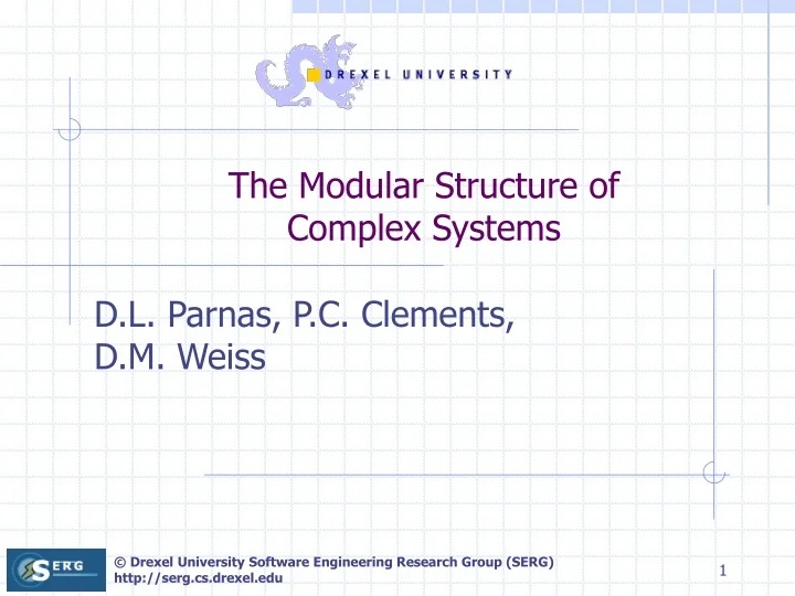 PPT - The Modular Structure of Complex Systems PowerPoint Presentation ...