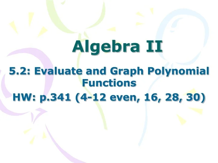 PPT - Algebra II PowerPoint Presentation, free download - ID:9729153