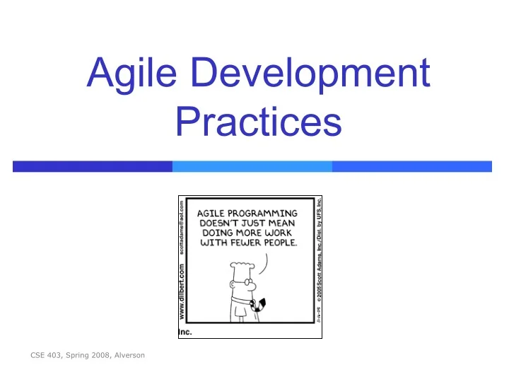 PPT - Agile Development Practices PowerPoint Presentation, free ...