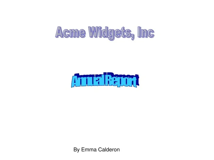 PPT - Acme Widgets, Inc PowerPoint Presentation, free download - ID:9730864