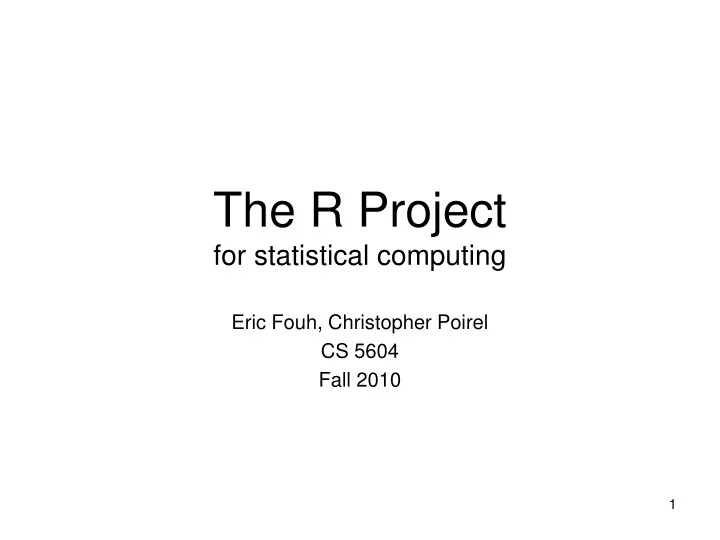 Ppt The R Project For Statistical Computing Powerpoint Presentation 6737
