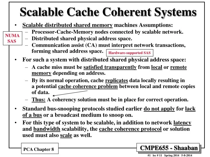 PPT - Scalable Cache Coherent Systems PowerPoint Presentation, free ...