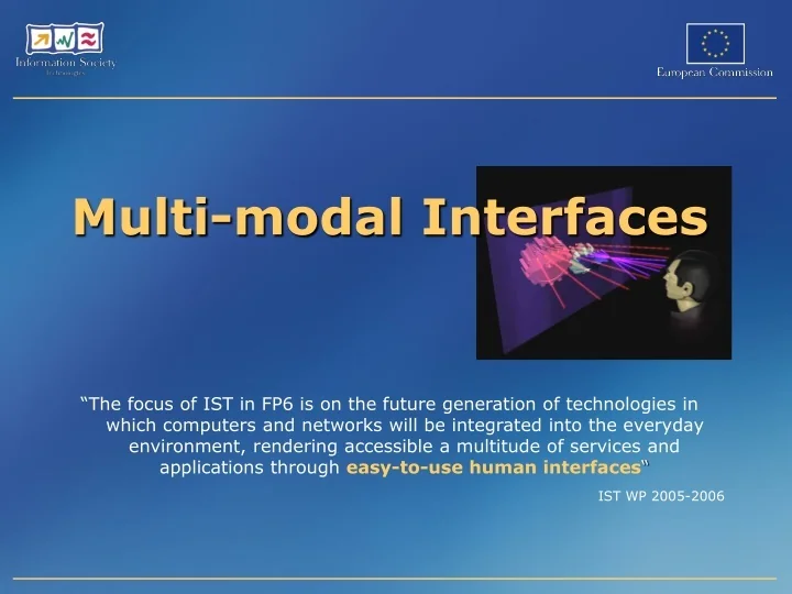 PPT - Multi-modal Interfaces PowerPoint Presentation, free download ...