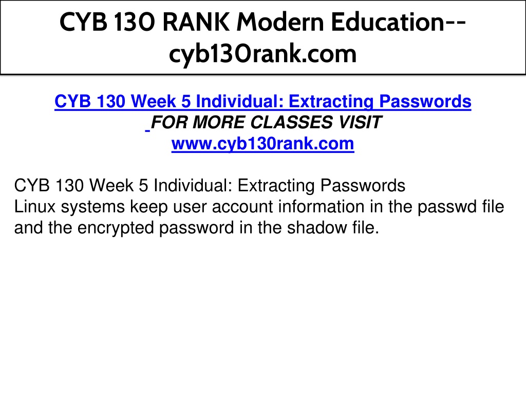 PPT - CYB 130 RANK Modern Education--cyb130rank.com PowerPoint ... PPT - CYB 130 RANK Modern Education--cyb130rank.com PowerPoint ...