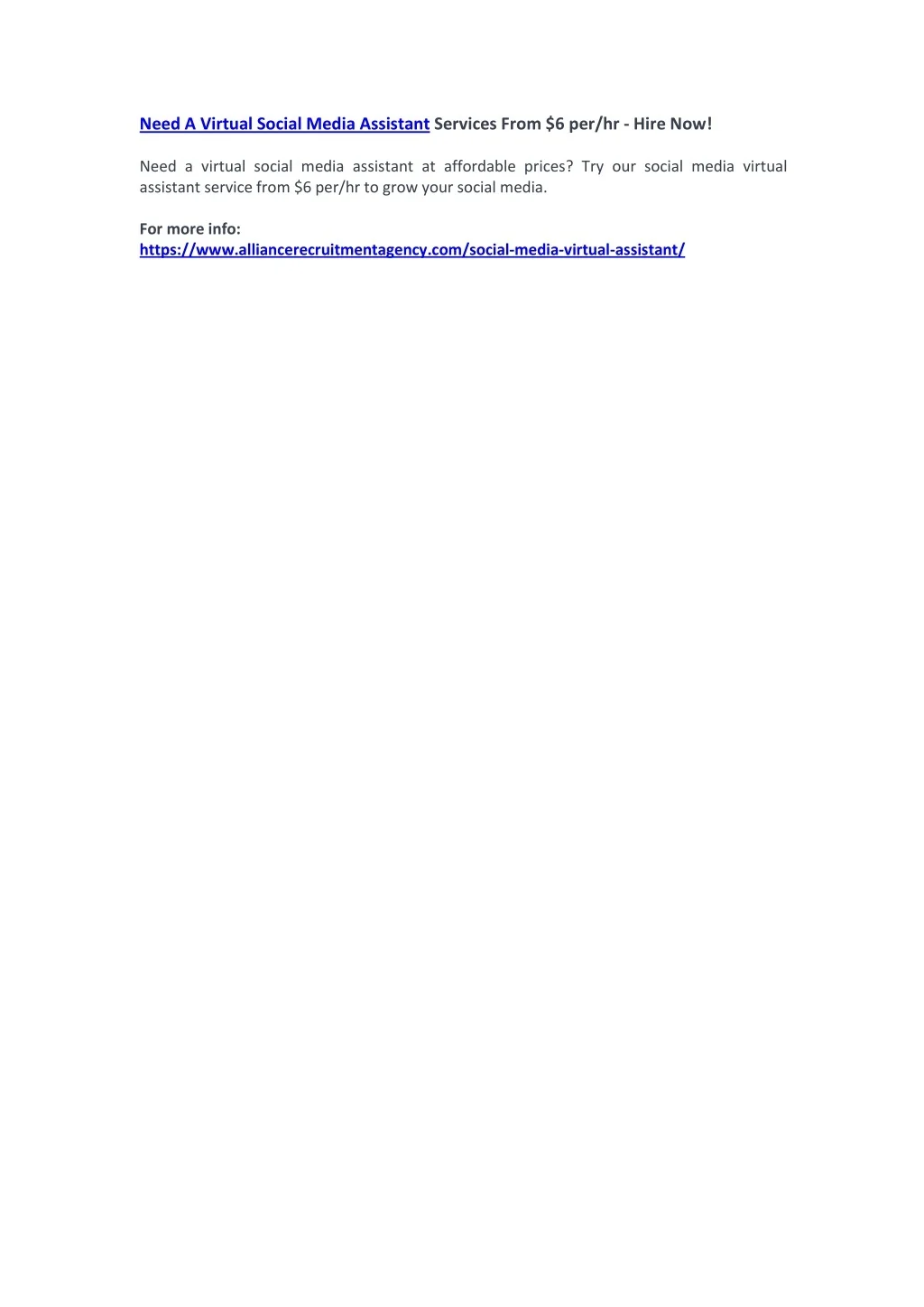 PPT - Need A Virtual Social Media Assistant Services From $6 per/hr ...