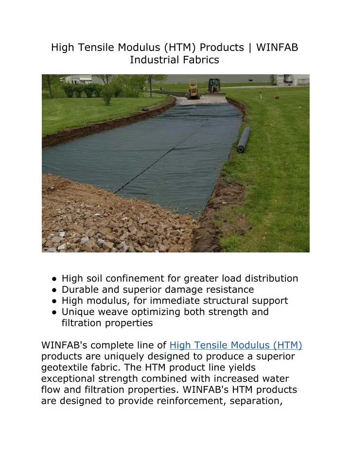 PPT - High Tensile Modulus (HTM) Products | WINFAB Industrial Fabrics ...