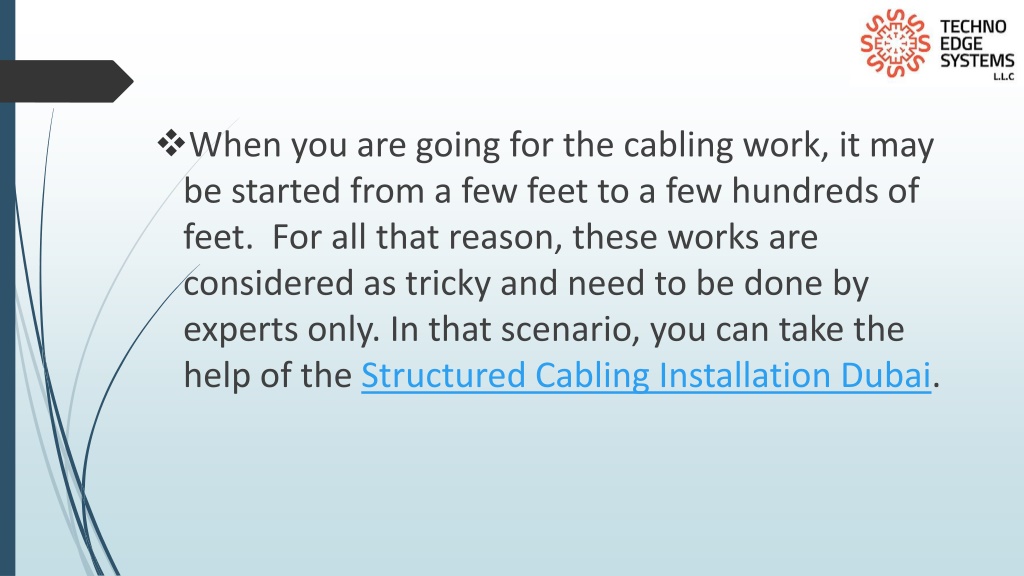 Ppt Install Cabling Work Perfectly With Structured Cabling Powerpoint