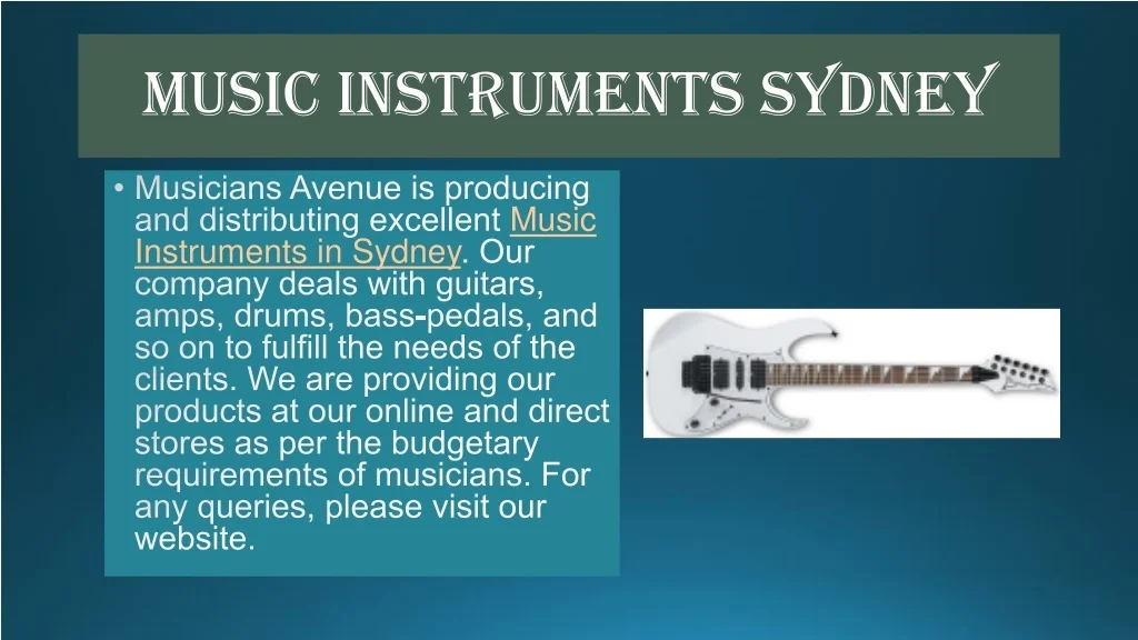PPT - Musical Instruments Sydney PowerPoint Presentation, free download ...