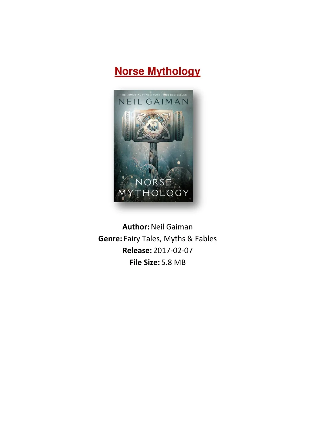 PPT - [PDF] Free Download Norse Mythology By Neil Gaiman PowerPoint ...